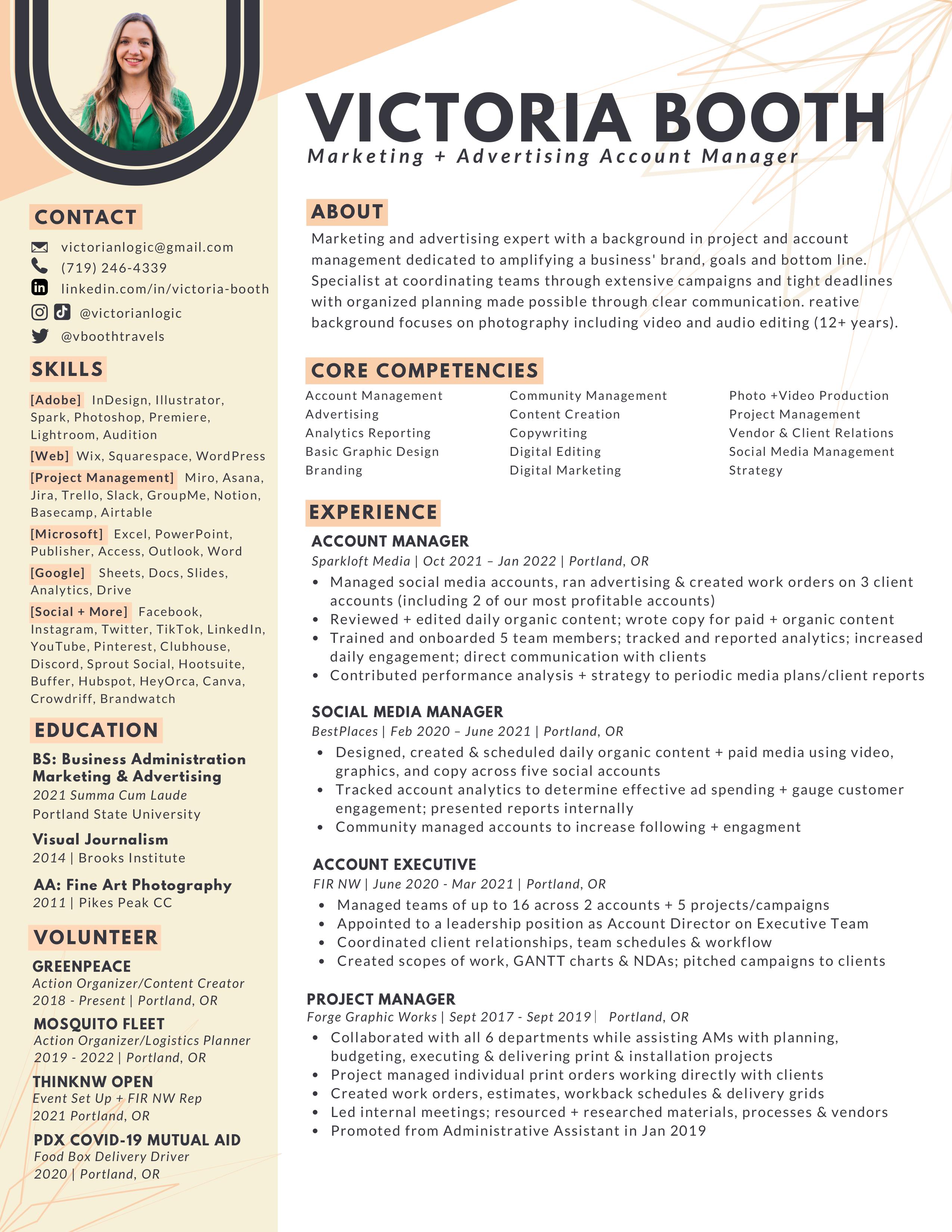 Resume – Victoria Booth